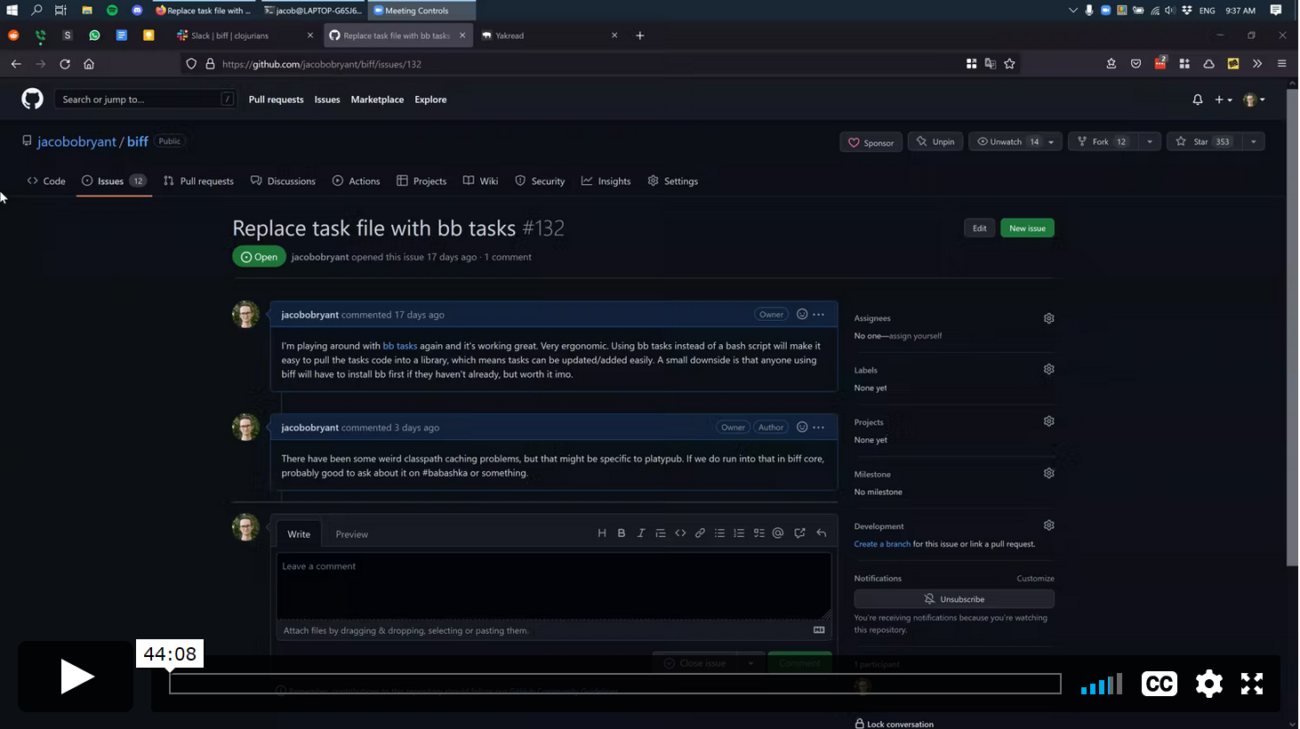 Biff coding #6: Babashka tasks